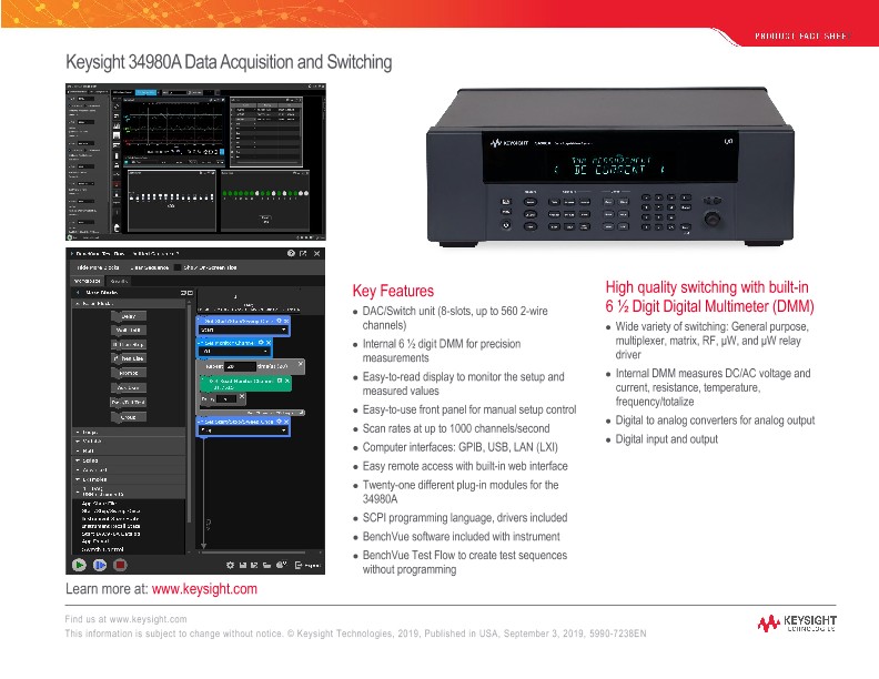 34980A Data Acquisition and Switching PDF Asset Page | Keysight
